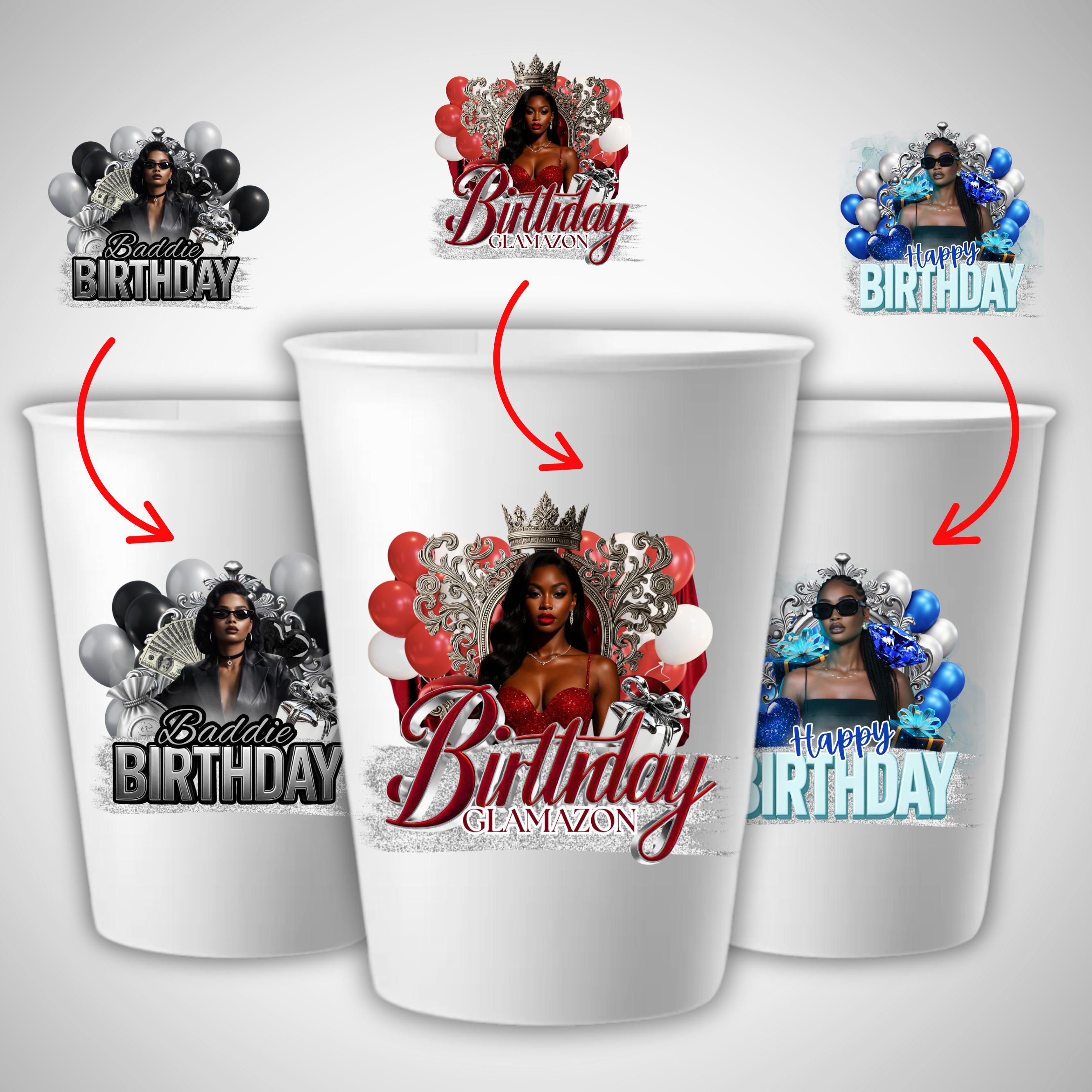 Styrofoam Cup Sticker Template, Editable Party Cup Template ...