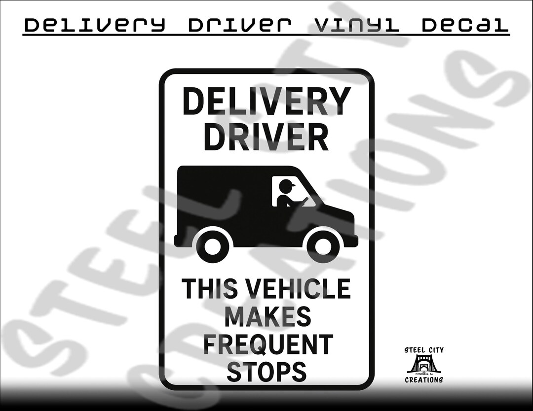 Delivery Driver - Food Delivery Vinyl Permanent Car Decal, Grubhub ...