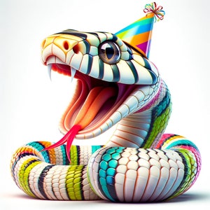 Colorful Cheerful Snake – Ai-generated Digital Illustration – Vibrant ...