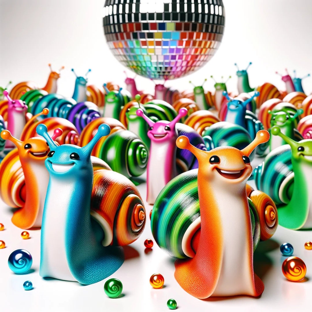 Colorful Snails at the Disco - Etsy