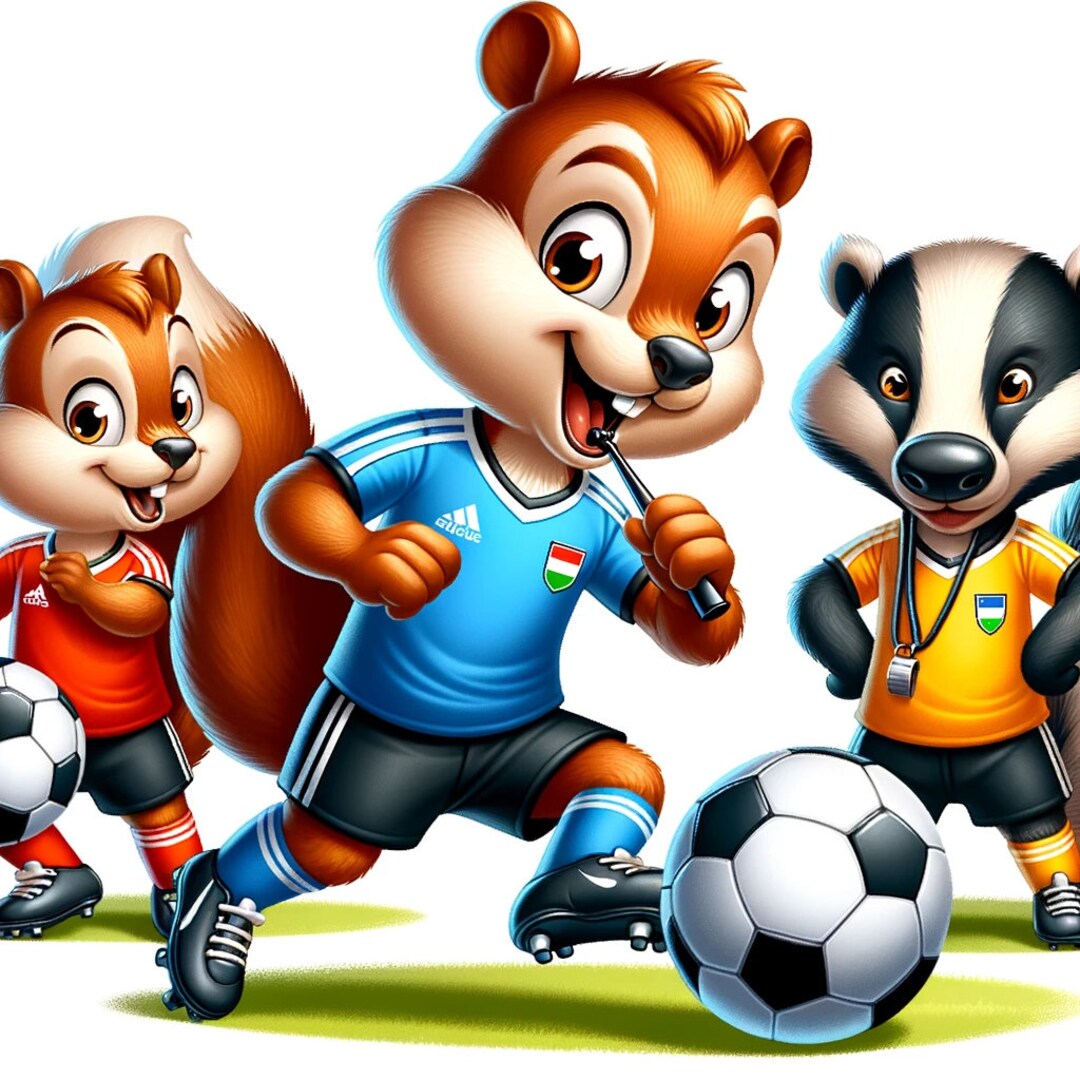 Squirrels Playing Soccer – Ai-generated Digital Illustration ...