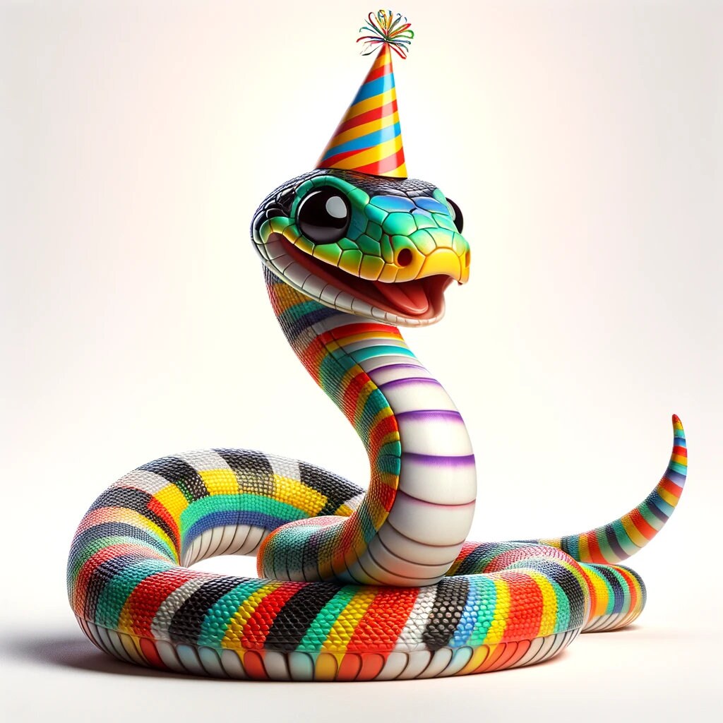 Colorful Cheerful Snake – Ai-generated Digital Illustration – Vibrant ...