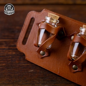 Leather Belt Potion Holder for 4 Bottles - Ideal for Cosplay ...