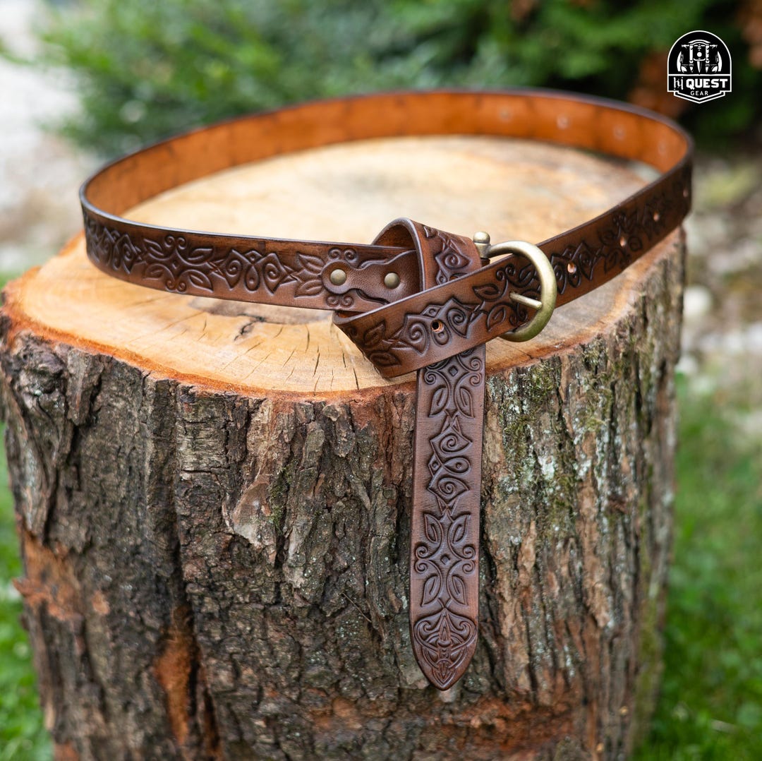 Elven Belt, Ren Faire Belt, Fantasy Costume , Brown Leather ...