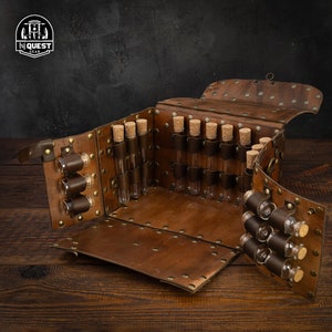 Potion Bag for Alchemist - Fairy Trunk - Steampunk Vials Box - Larp ...