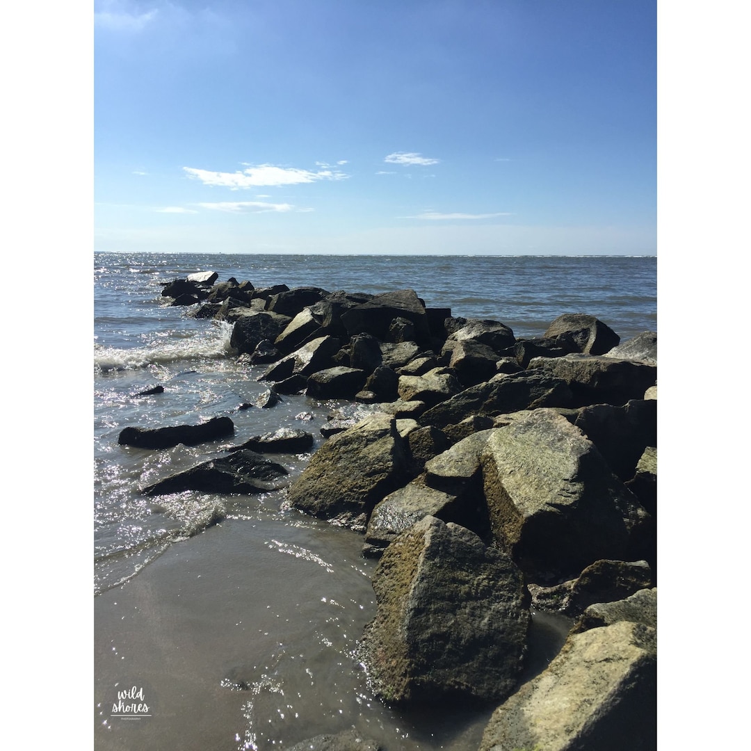 Beach Rocks in Ocean at Breach Inlet - Charleston Digital Photo ...