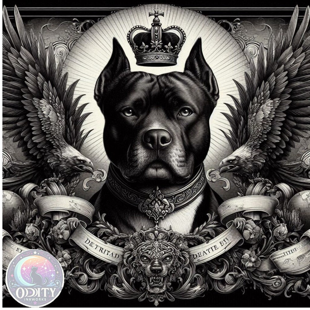 Custom Print XL Bully Digital Art Dark Art Regal Pet Portraits - Etsy