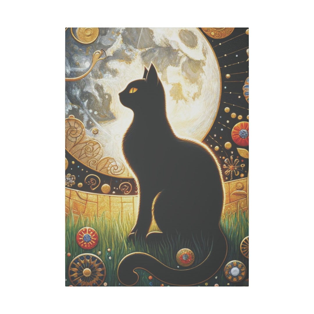 Moonlight Symphony Cat Silhouette - Etsy