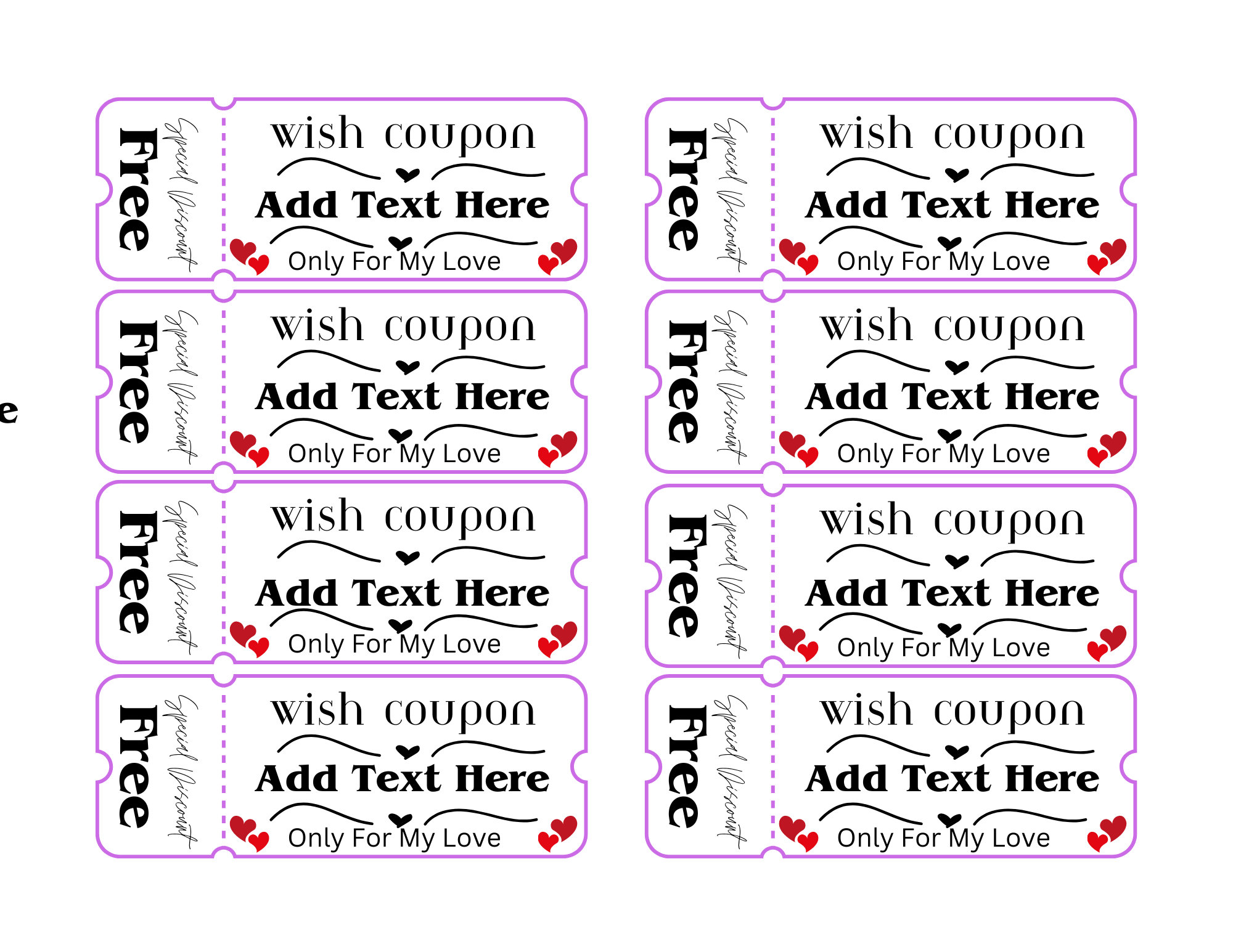 Wish Coupon Template - Etsy