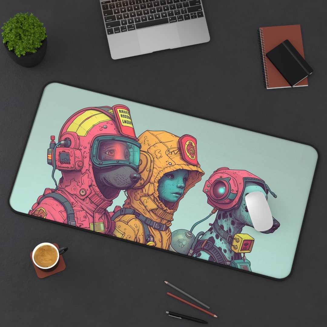 Cyberpunk Cartoons Desk Mat, Cute Desk Pad, Gaming Playmat MTG, Gaming ...