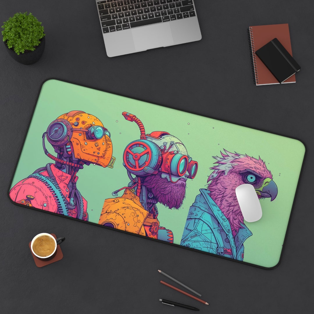 Cyberpunk Cartoons Desk Mat, Cute Desk Pad, Gaming Playmat MTG, Gaming ...