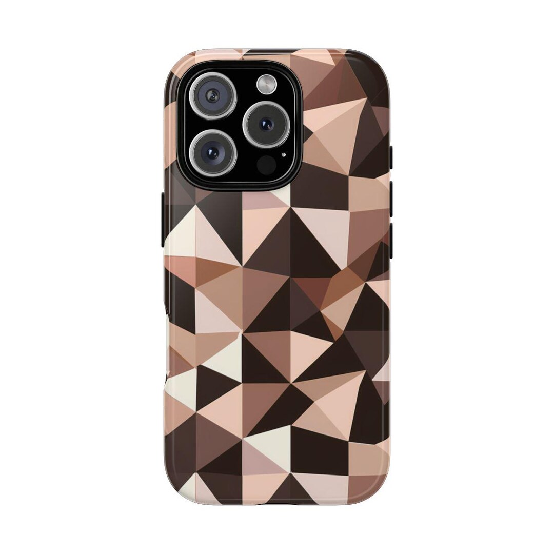 Earthy Brown Triangle Low-poly Phone Case for Iphone, Samsung Galaxy ...