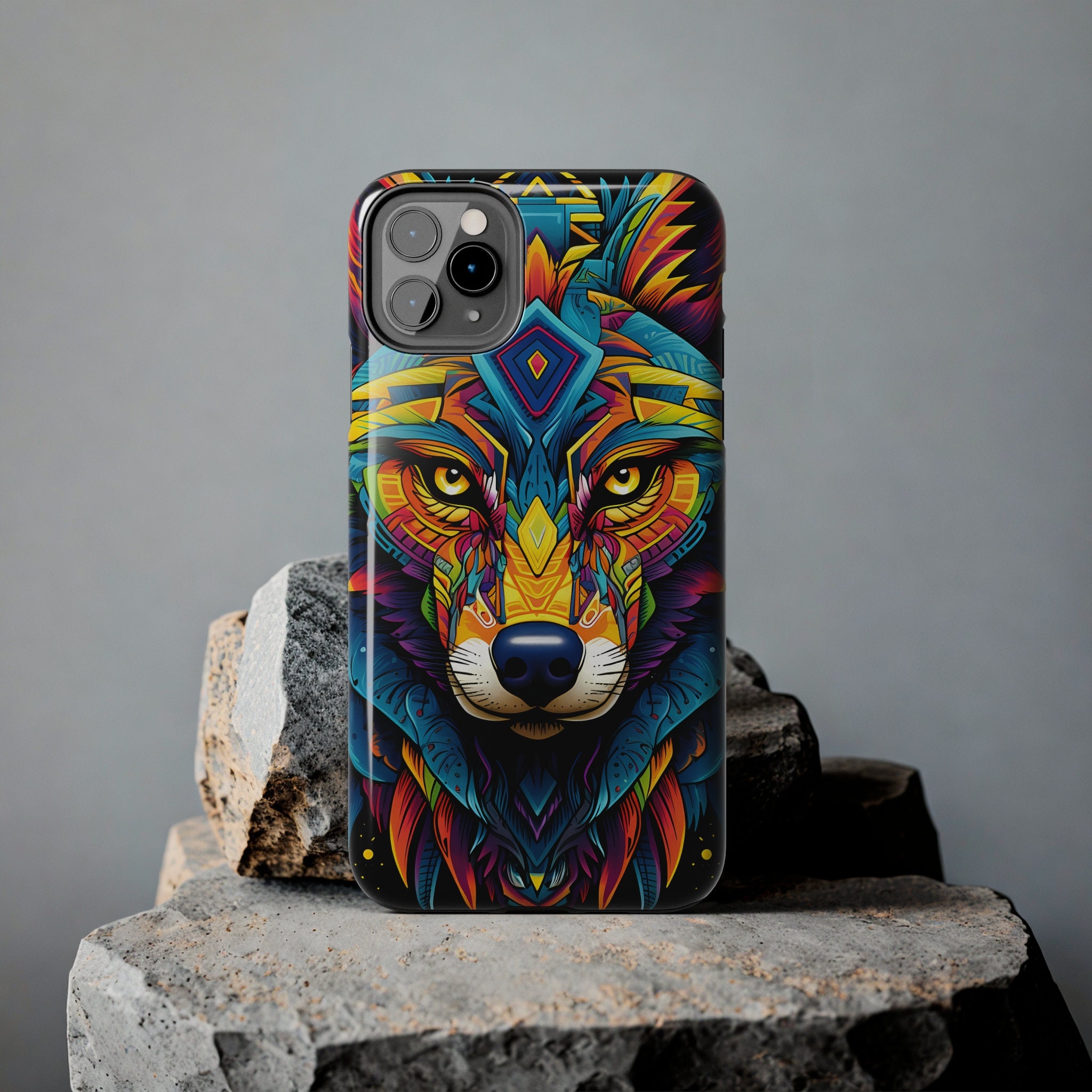 Geometric Wolf, iPhone Case for 11 12 15 Pro Max, SE X XR XS 7 8 Plus ...