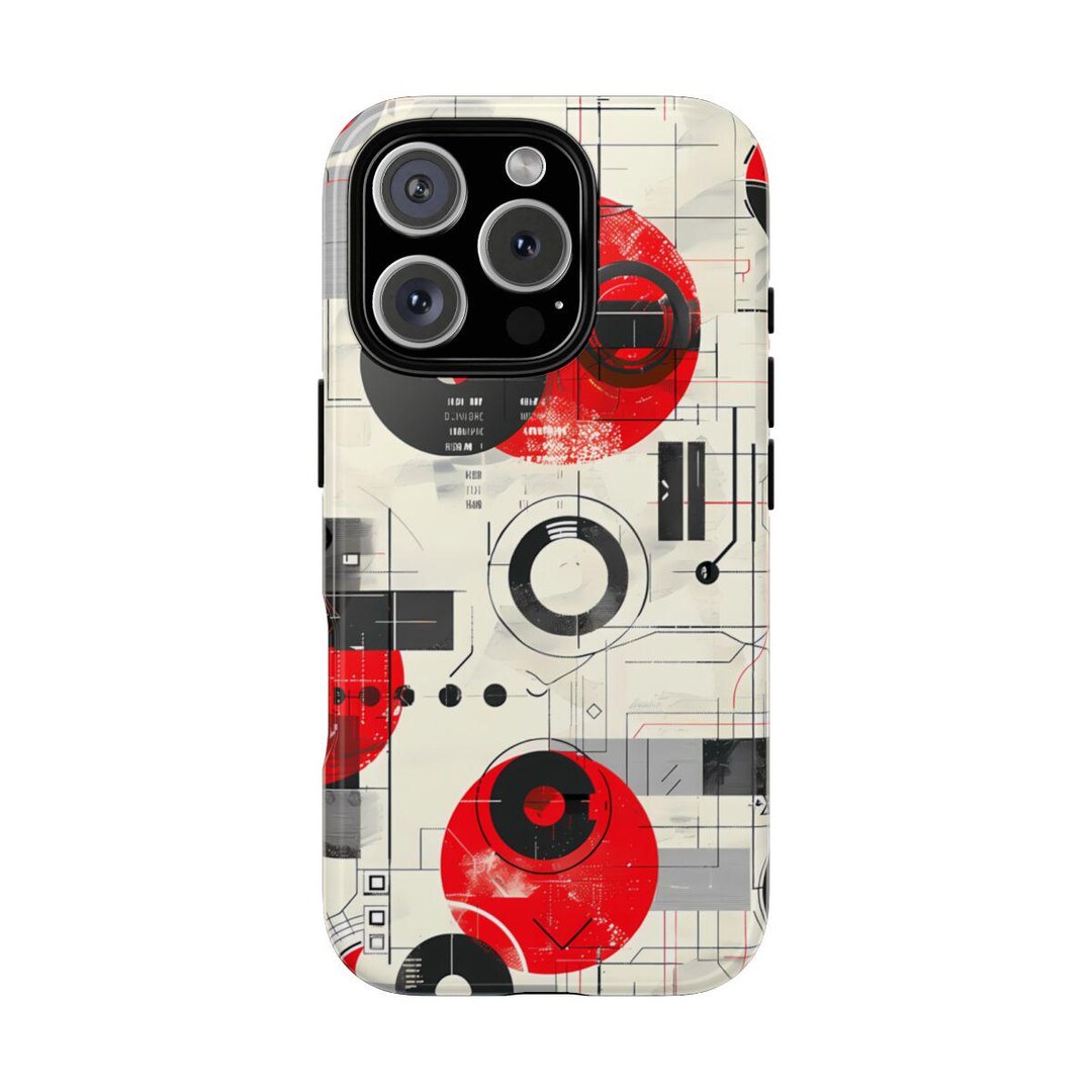 Abstract Red Geometric Phone Case for Iphone, Samsung Galaxy, Pixel ...