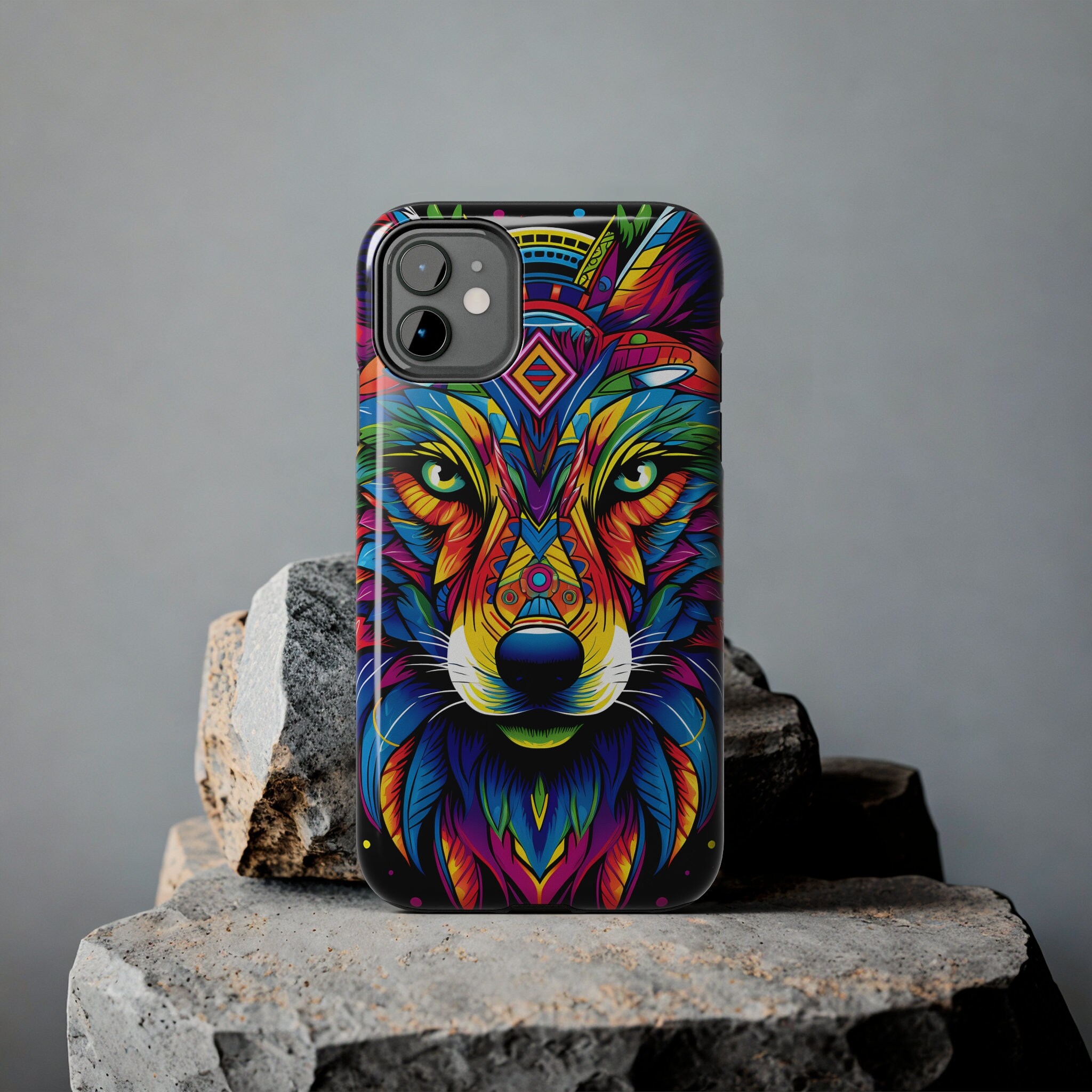 Geometric Wolf, iPhone Case for 11 12 15 Pro Max, SE X XR XS 7 8 Plus ...