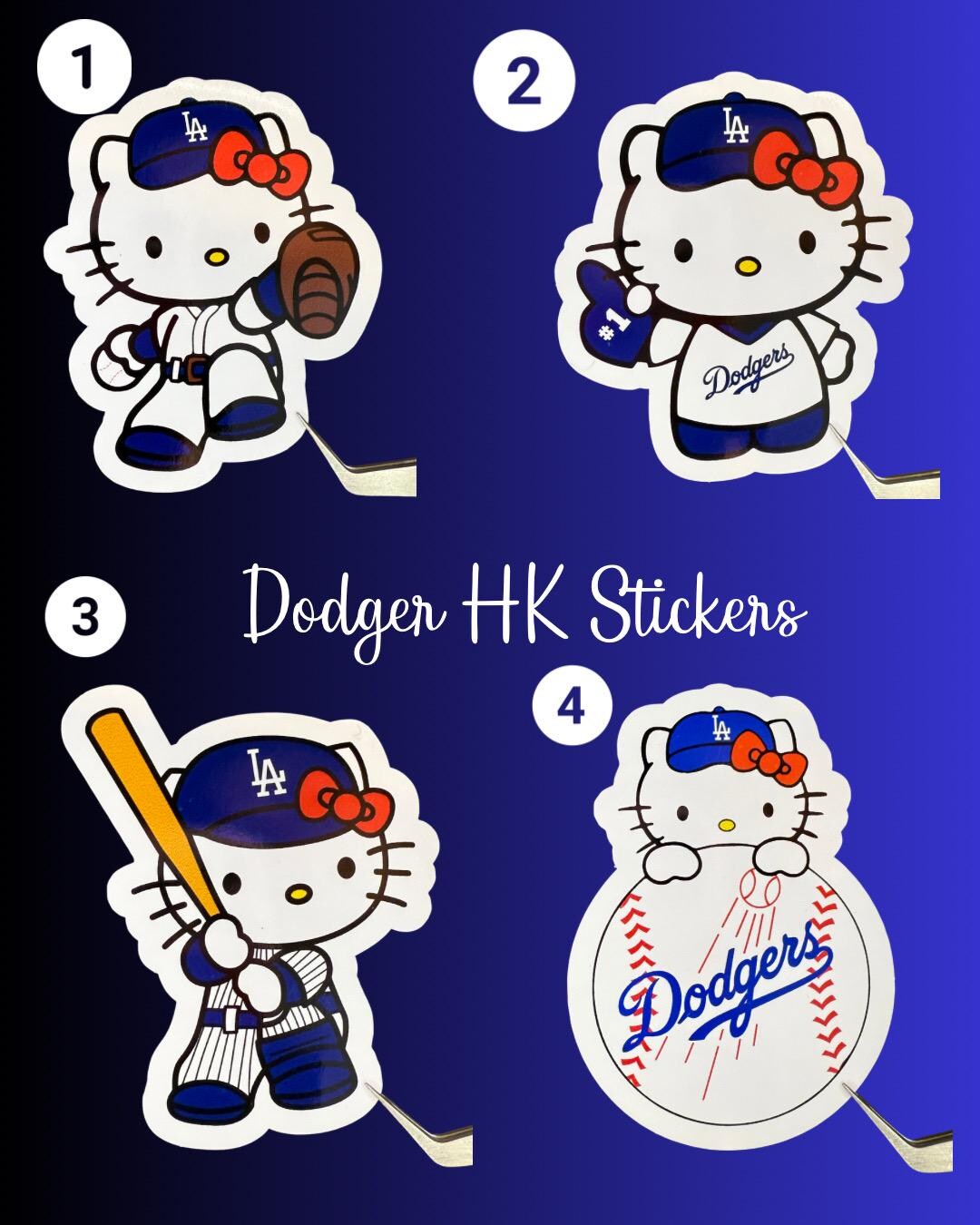 LA Baseball Kitty Sticker | Waterproof Vinyl Laptop Sticker | Cute ...