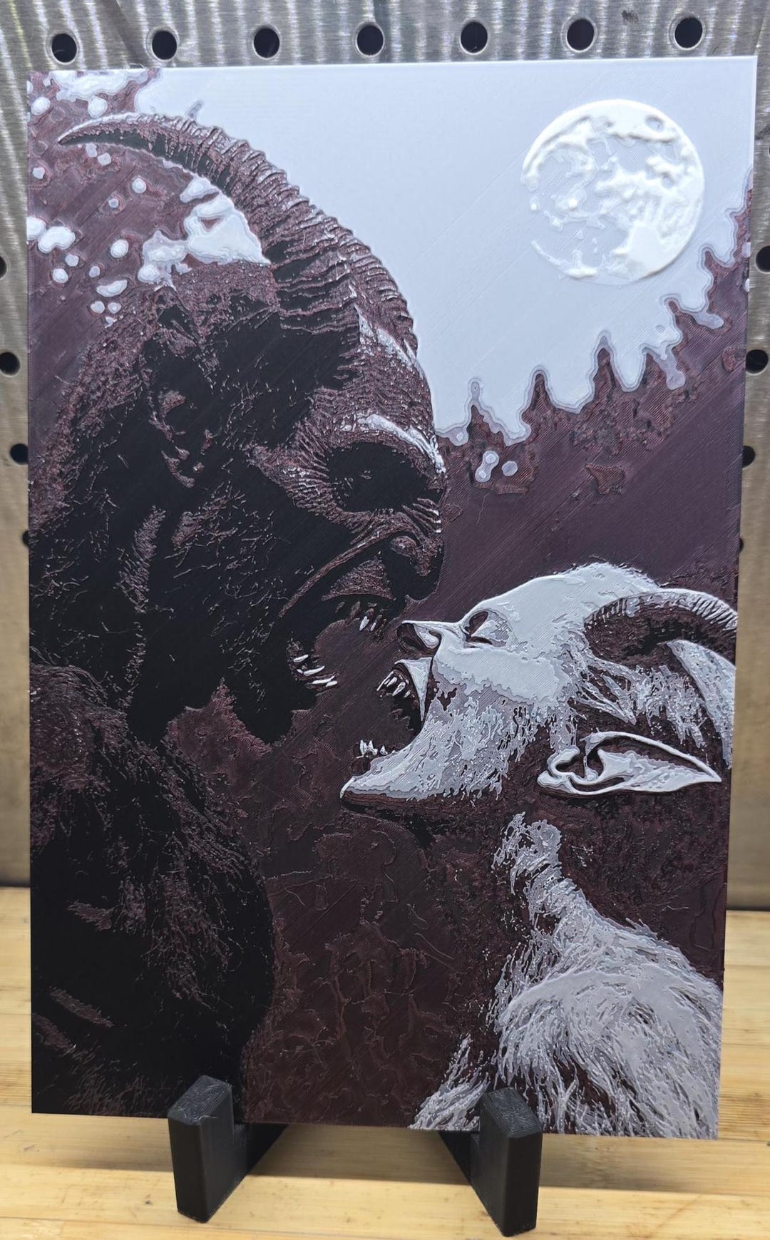 3D Printed Demon Plaque – Snarling Goat Devil, Gothic Horror Art - Etsy