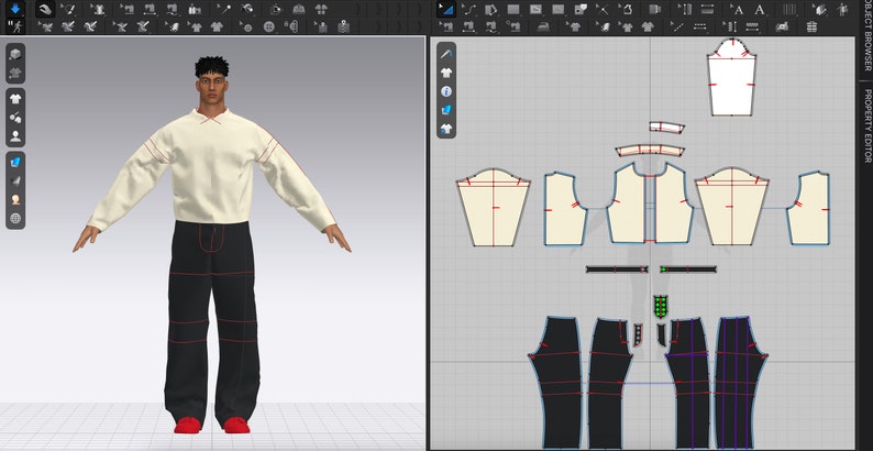 Custom Digital Clo3d/marvelous Designer Patterns and Blocks - Etsy