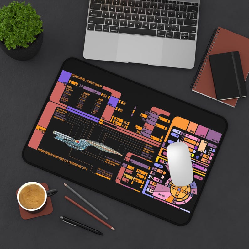 TNG Enterprise Lcars Desk Mat – Star Trek Gaming Playmat - Etsy