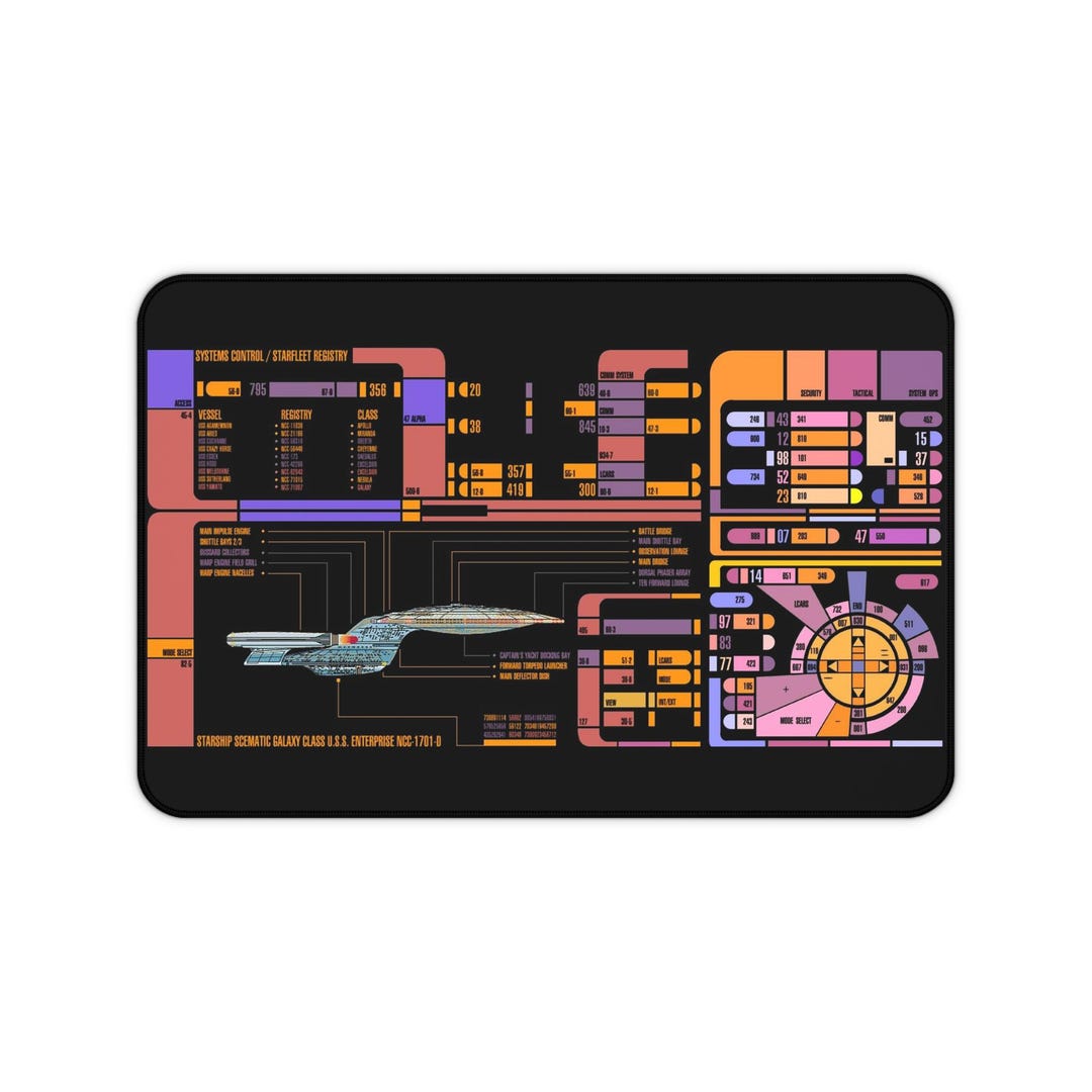 TNG Enterprise Lcars Desk Mat – Star Trek Gaming Playmat - Etsy