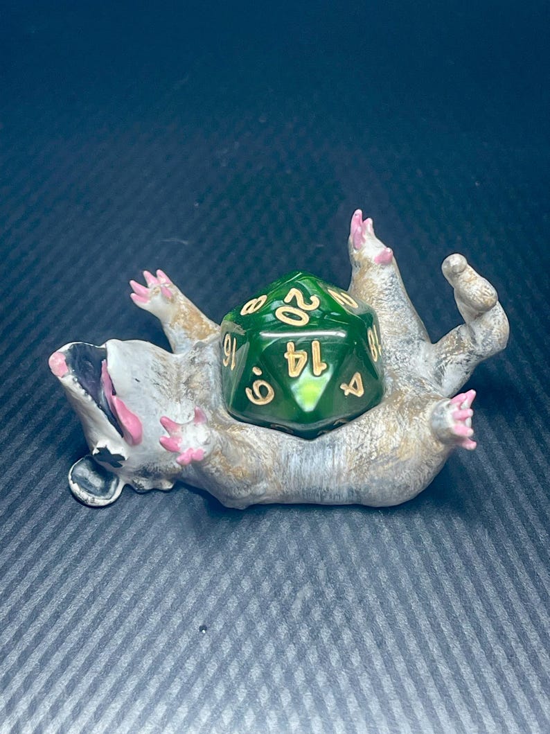3D Printed Resin Opossum Dice Guardian: Unpainted RPG Dice Protector - Etsy