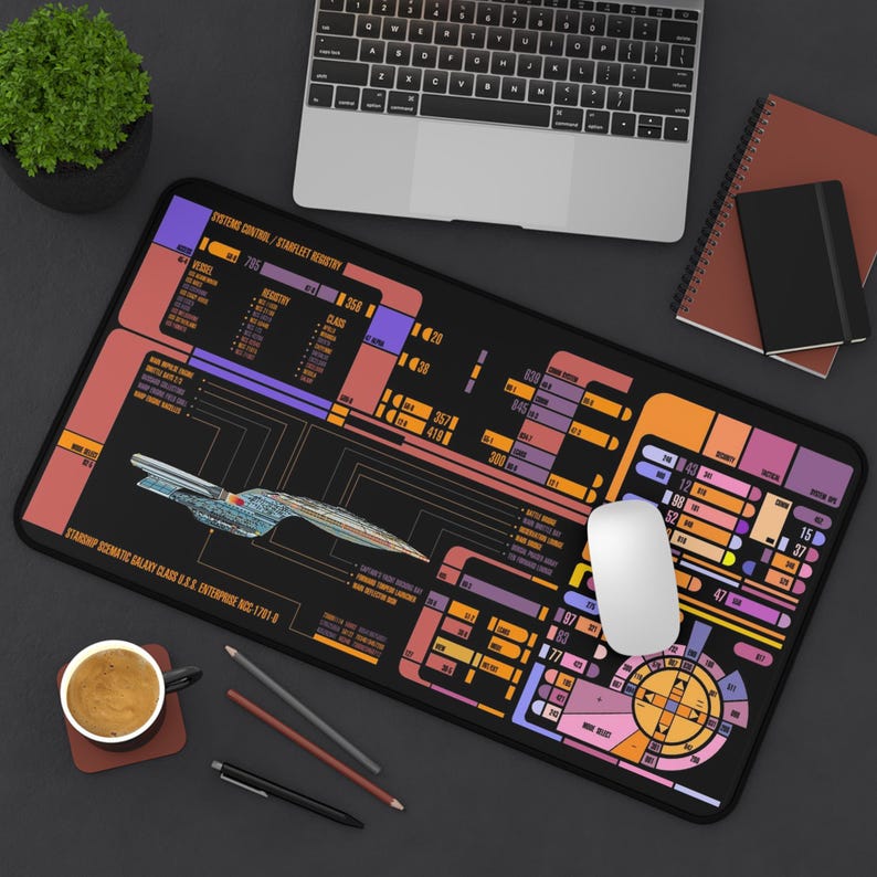TNG Enterprise Lcars Desk Mat – Star Trek Gaming Playmat - Etsy