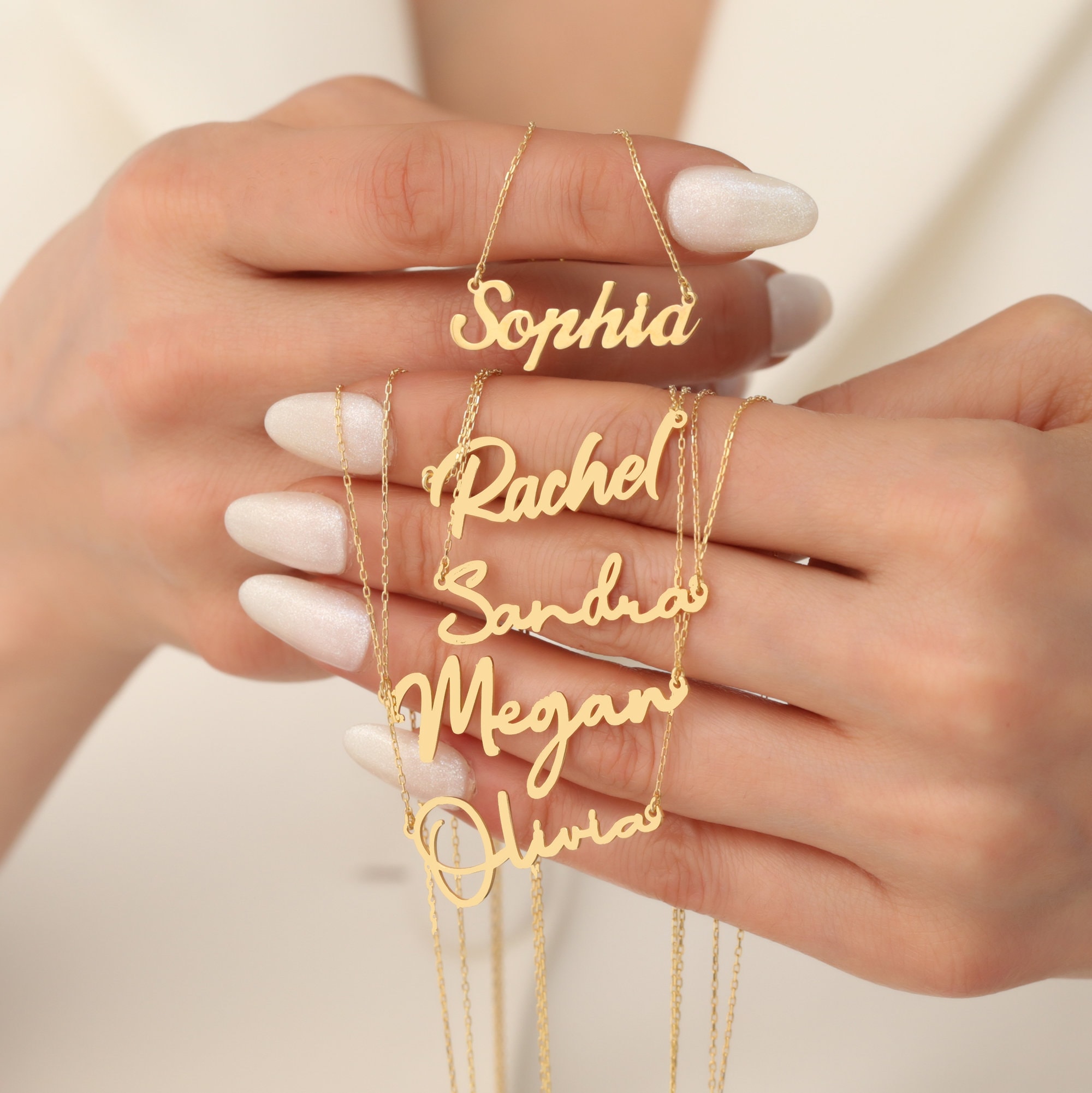 14K Gold Plated Custom Name Necklace: Sterling Silver Personalized ...
