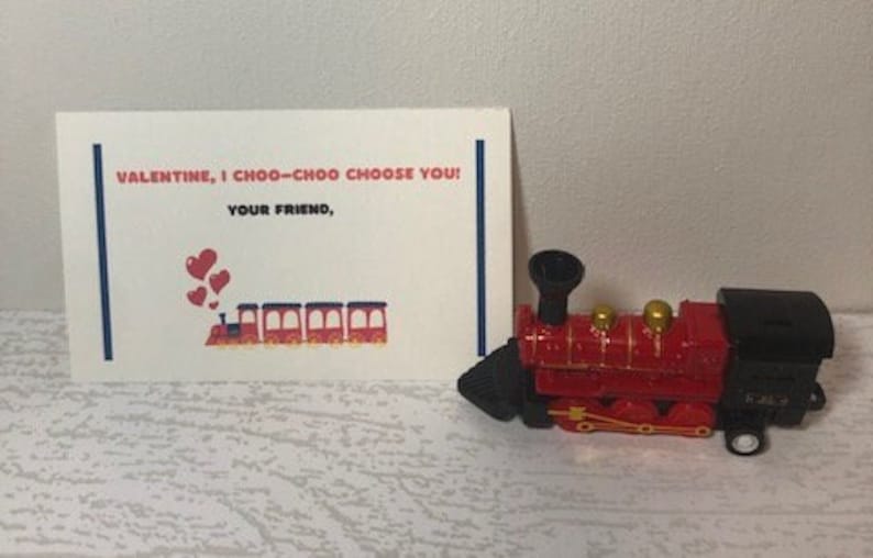 Printable Train Valentine Cards, Kid Valentines for Classroom Valentine ...