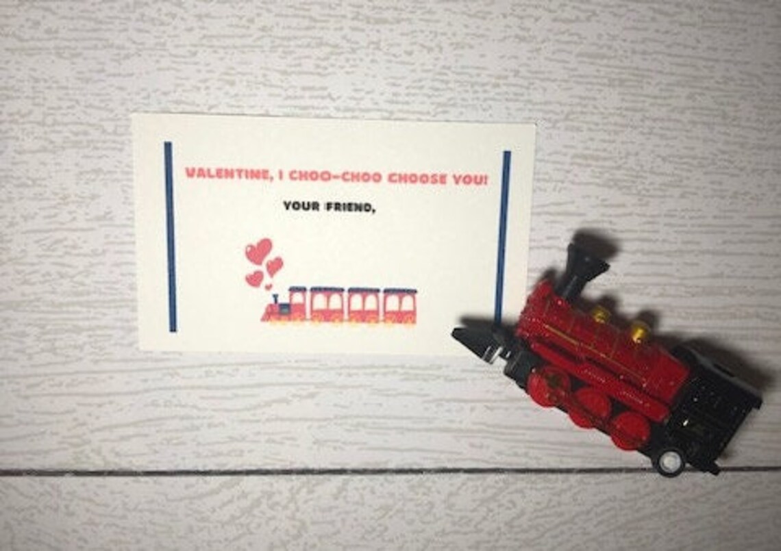 Printable Train Valentine Cards, Classroom Exchange (digital Download ...
