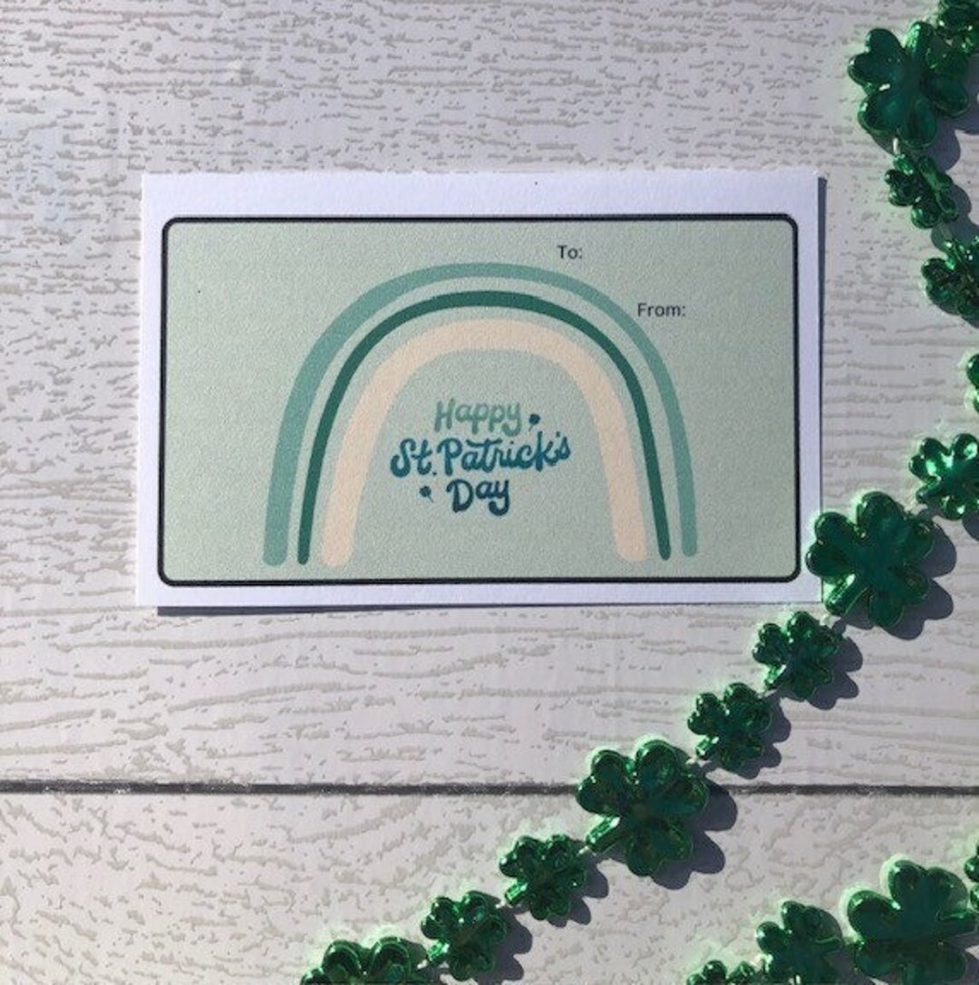 Printable St. Patrick's Day Gift Tags, Green Rainbow Design (PDF ...