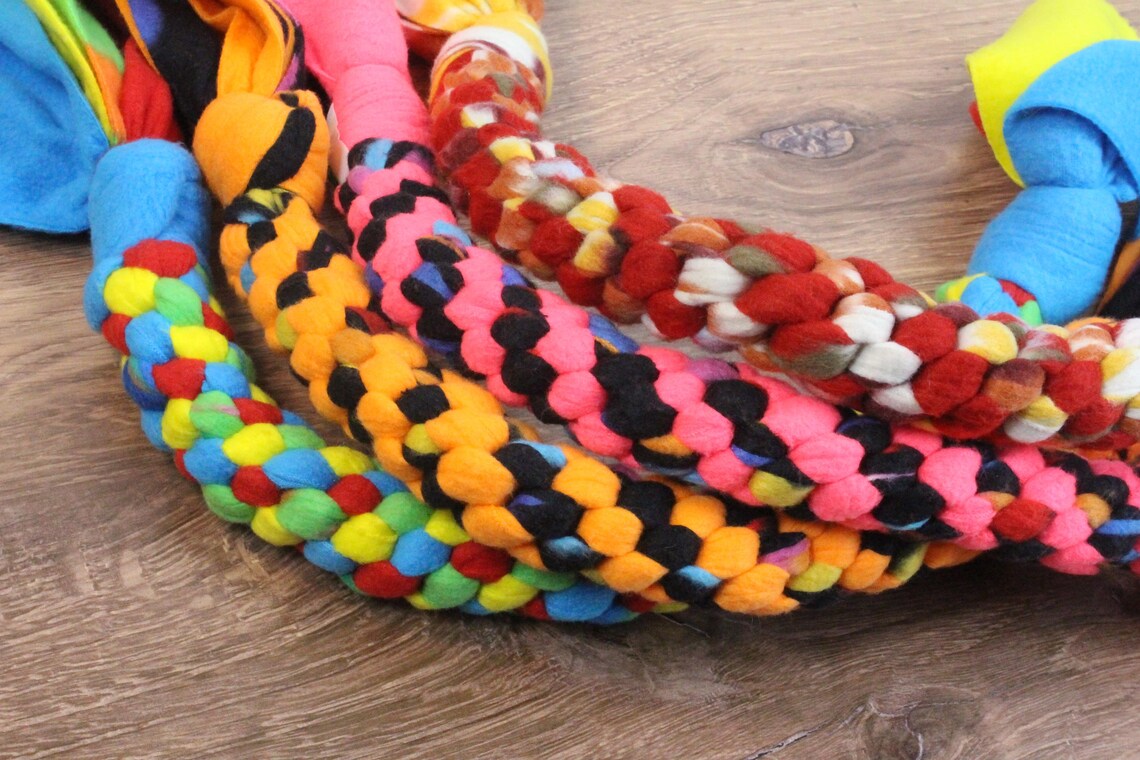 Long Fleece Tug Rope Toy - Every Color | Bundle of 2 | Spiral Knot ...