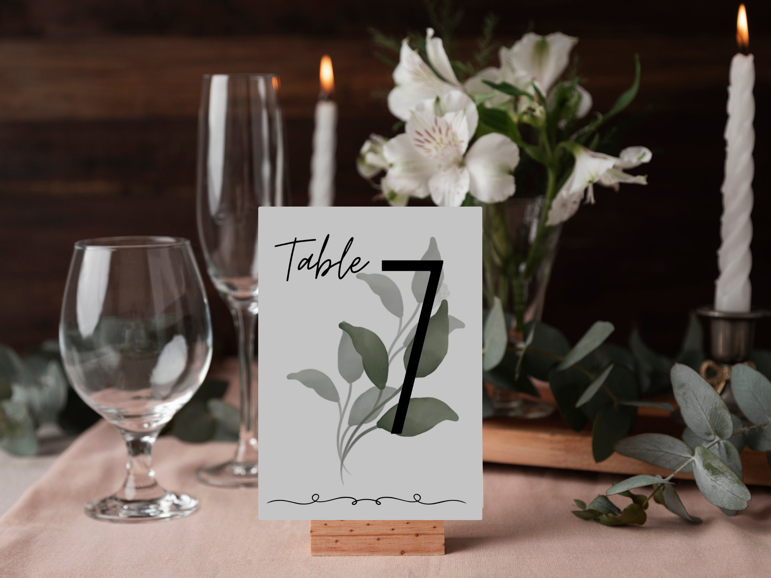 Printable Beautiful Simple Watercolor Table Numbers | Modern Old Money ...