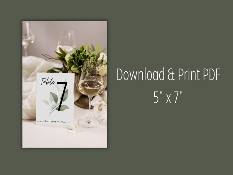 Printable Beautiful Simple Watercolor Table Numbers Modern Old Money ...