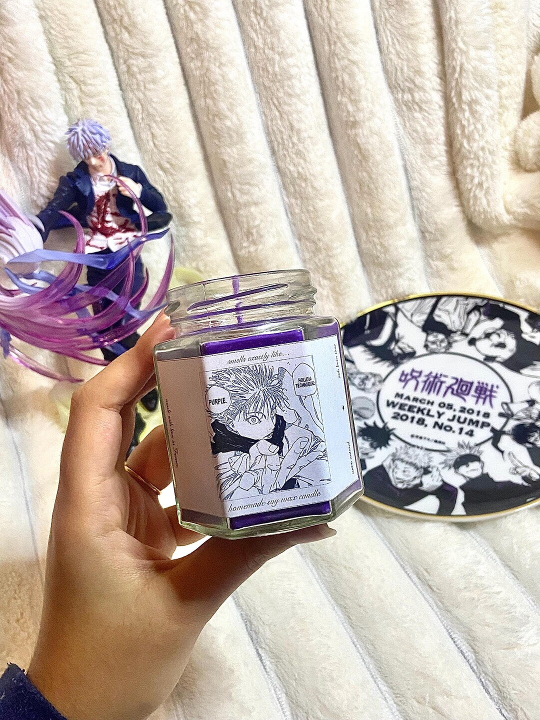 Satoru Gojo Candle hollow Technique: Purple Handpoured Soy Wax Anime ...