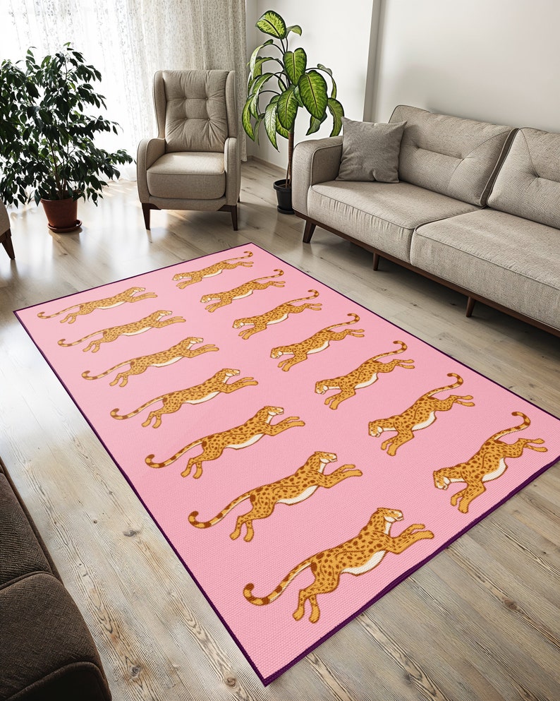 Cheetah Pattern for Living Room Bedroom Kitchen Home Decor Gift Y2k Rug ...