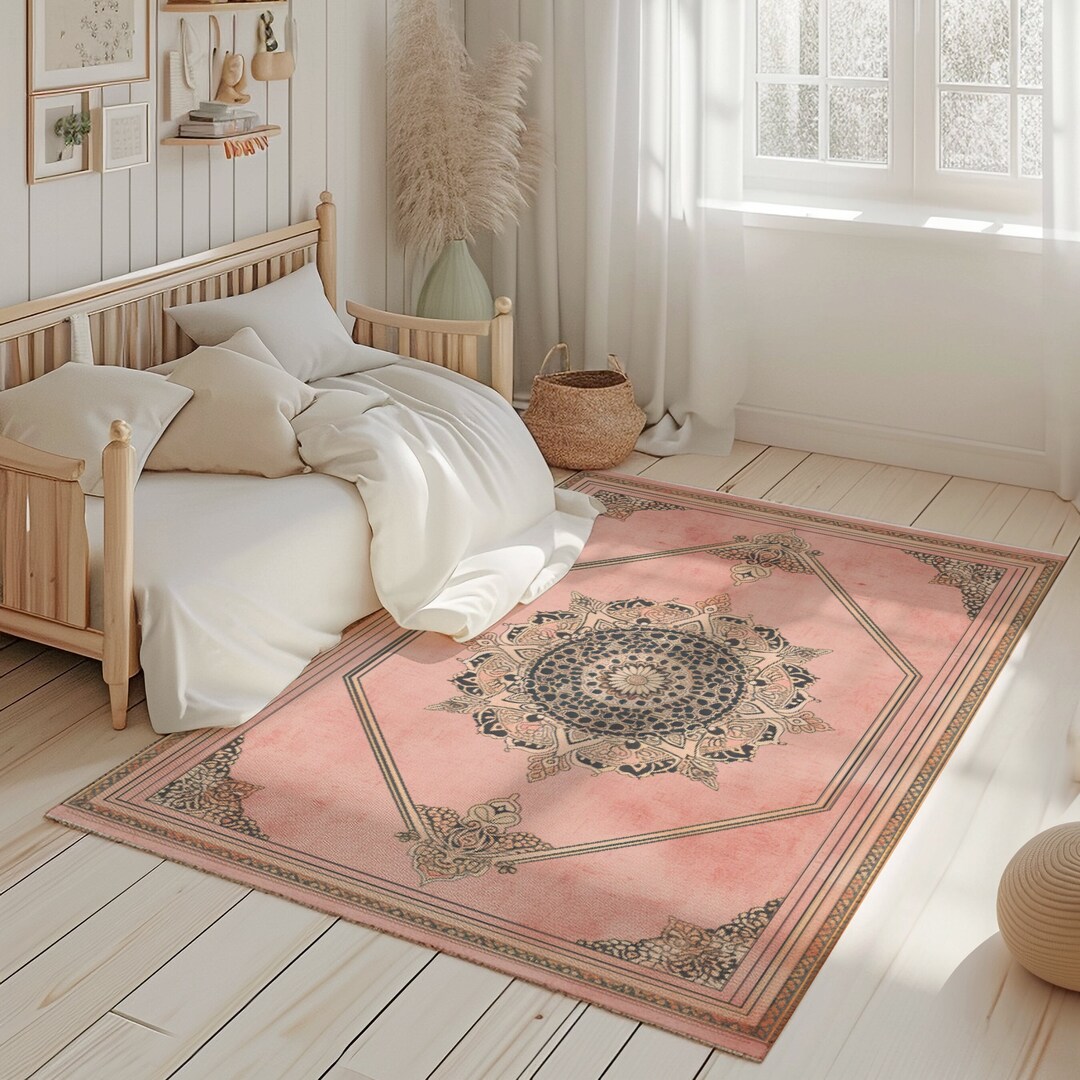 Pink Turkish Rug Pink Oushka Rug Pink Coquette Room Decor for Her Pink ...