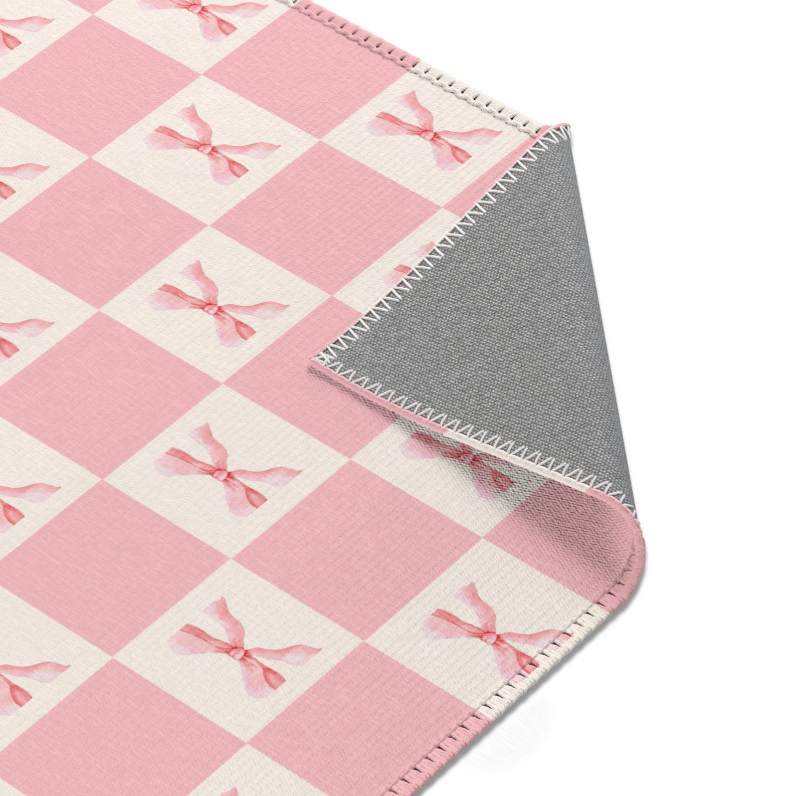 Pink Checkered Rug Coquette Room Decor Pink Birthday Gift for Her Room ...