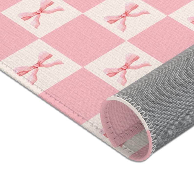 Pink Checkered Rug Coquette Room Decor Pink Birthday Gift for Her Room ...