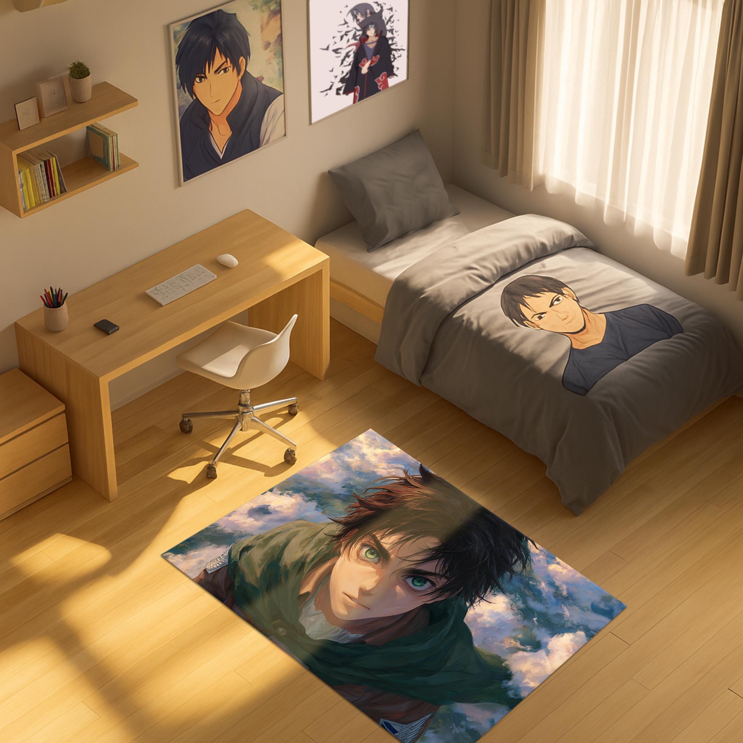 Attack on Titan Eren Yeager Rug – Anime Room Decor, Japanese Style ...