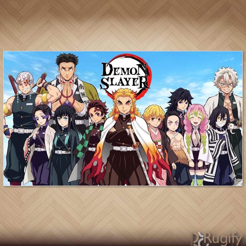 Demon Slayer Hashira Training Rug, Anime Room Decor, Japanese Shonen ...