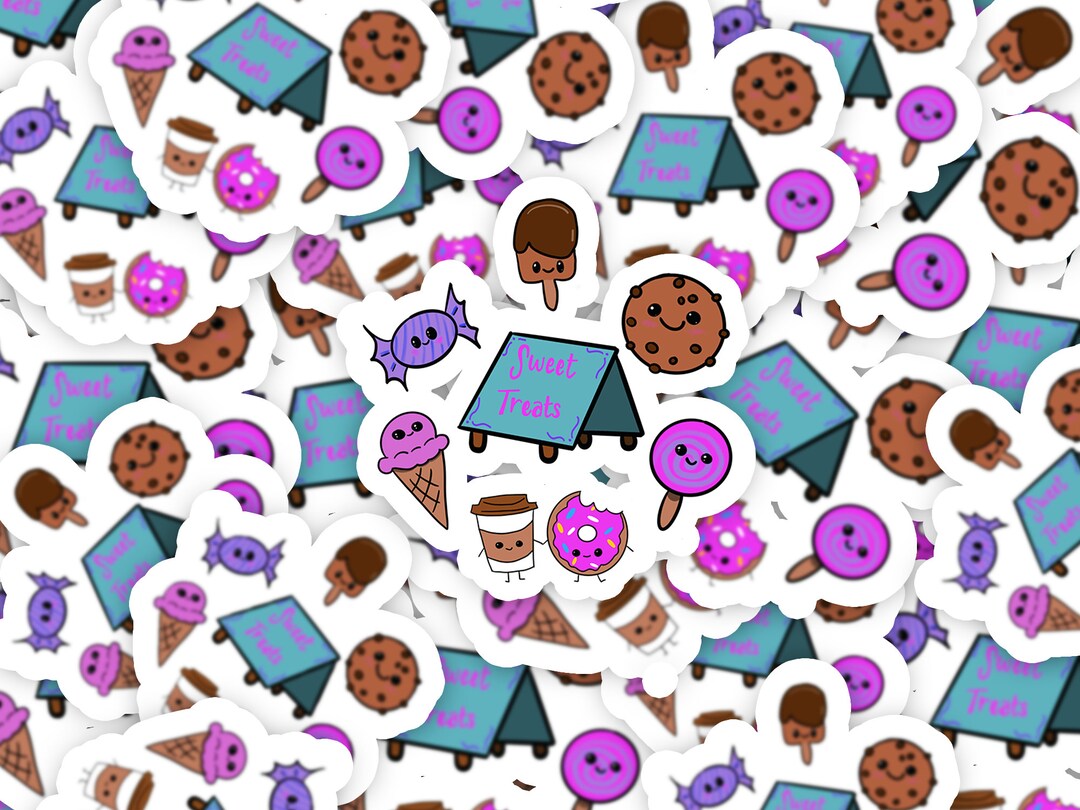 Kawaii Style Stickers. This Pack of 7 Sweet Treat Stickers Are Colorful ...