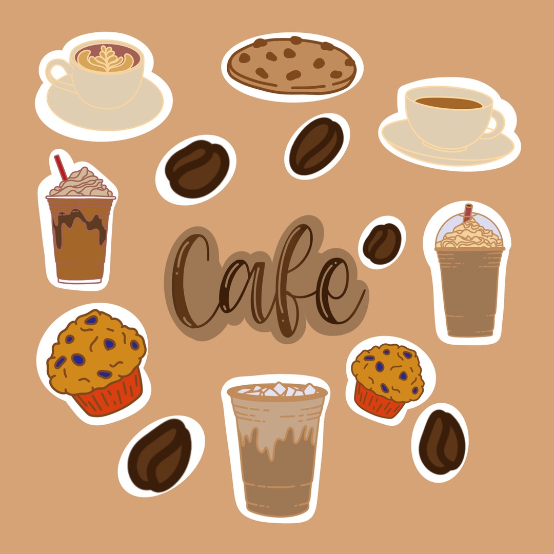 Cute Coffee Themed Stickers/ Decals to Decorate Laptops, Notebooks ...