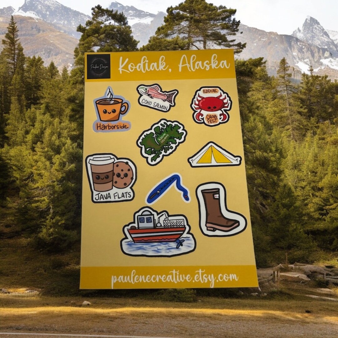 Holographic Sticker Sheet- Kodiak, Alaska Stickers for Scrapbooking! - Etsy