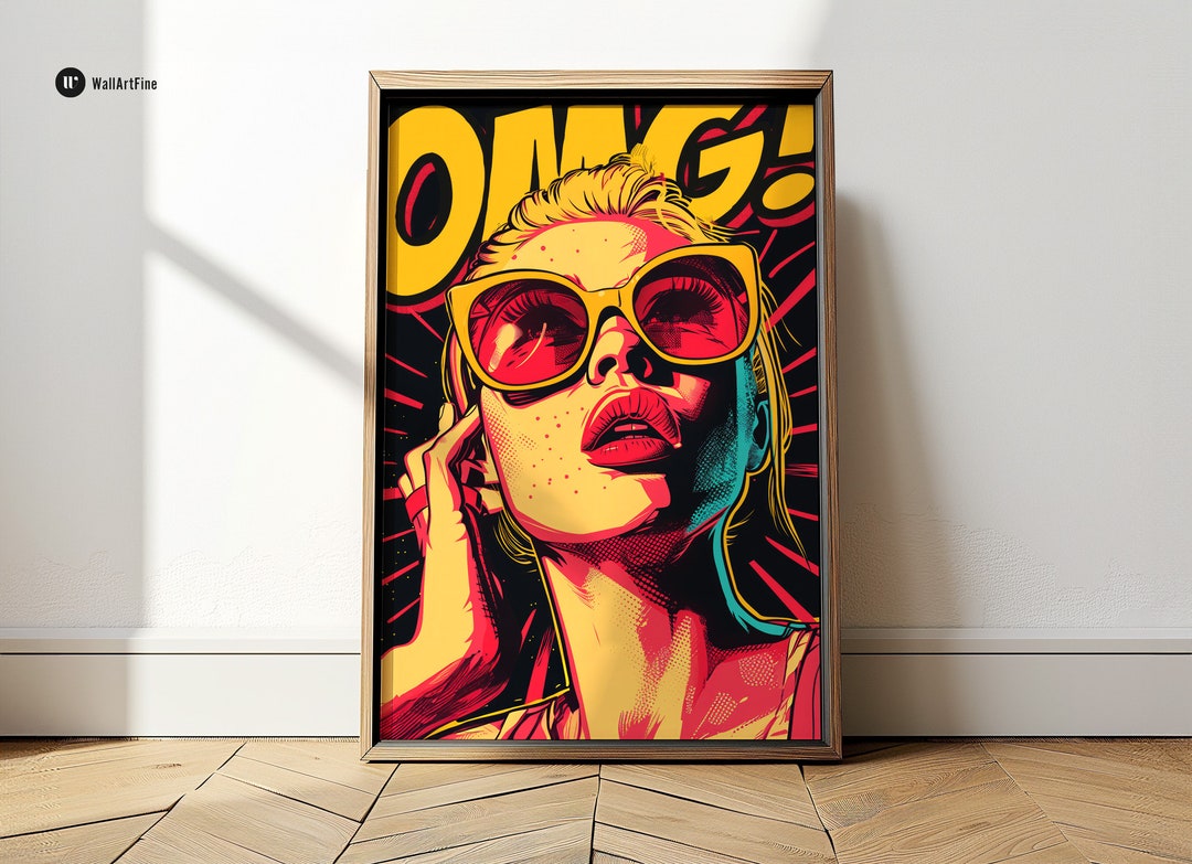 OMG, Poster, Pop Art, Wall Art Print, HD, AI Generated Art, Sizes 21x30 ...