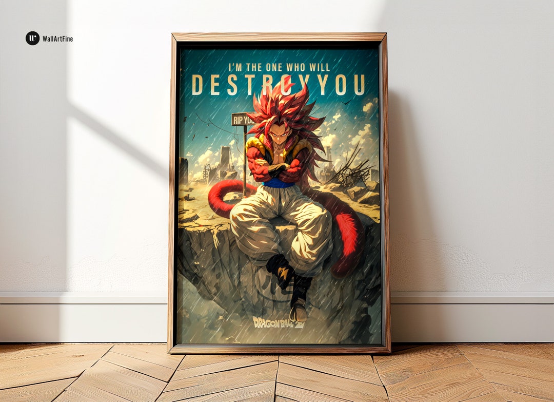 Gogeta Poster, Gogeta Wall Art, Gogeta Print, Goku Poster, Dbz Portrait ...
