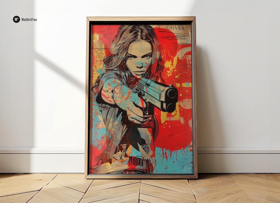 The Gun, Poster, Urban Art, Wall Art Print, HD, AI Generated Art, Sizes ...