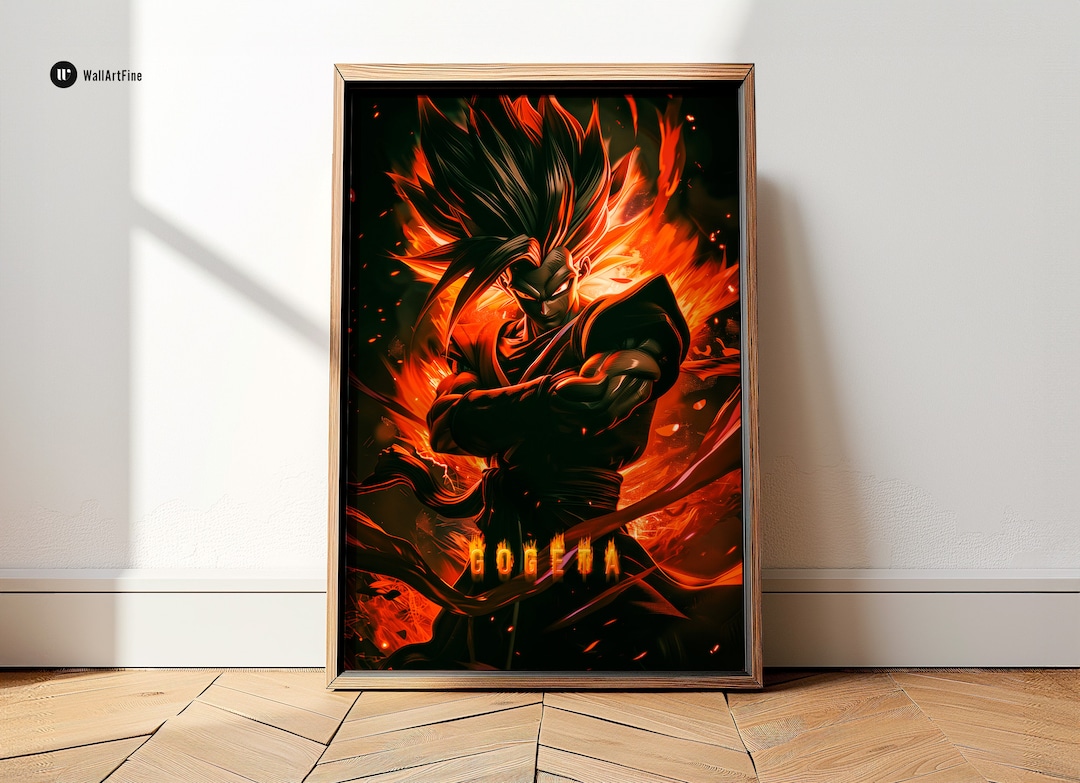 Gogeta Poster, Gogeta Wall Art, Gogeta Print, Goku Poster, Dbz Portrait ...
