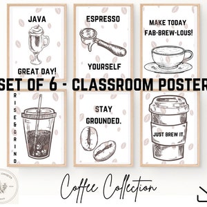Coffee Collection - Set of 6 Classroom Posters - Education / Motivation ...
