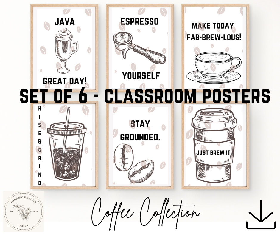 Coffee Collection - Set of 6 Classroom Posters - Education / Motivation ...