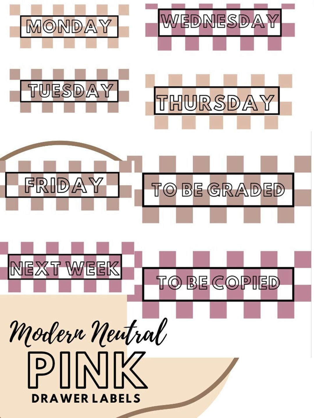 Classroom Drawer Labels Monday - Friday - Etsy